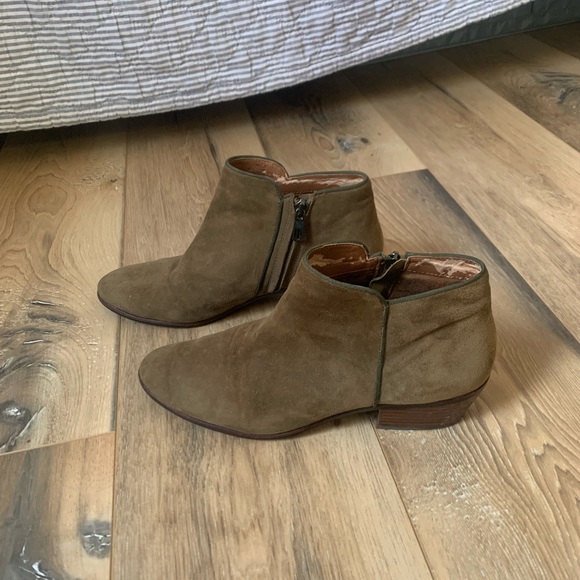 Sam Edelman | Shoes | Sam Edelman Olive Green Suede Petty Booties ...